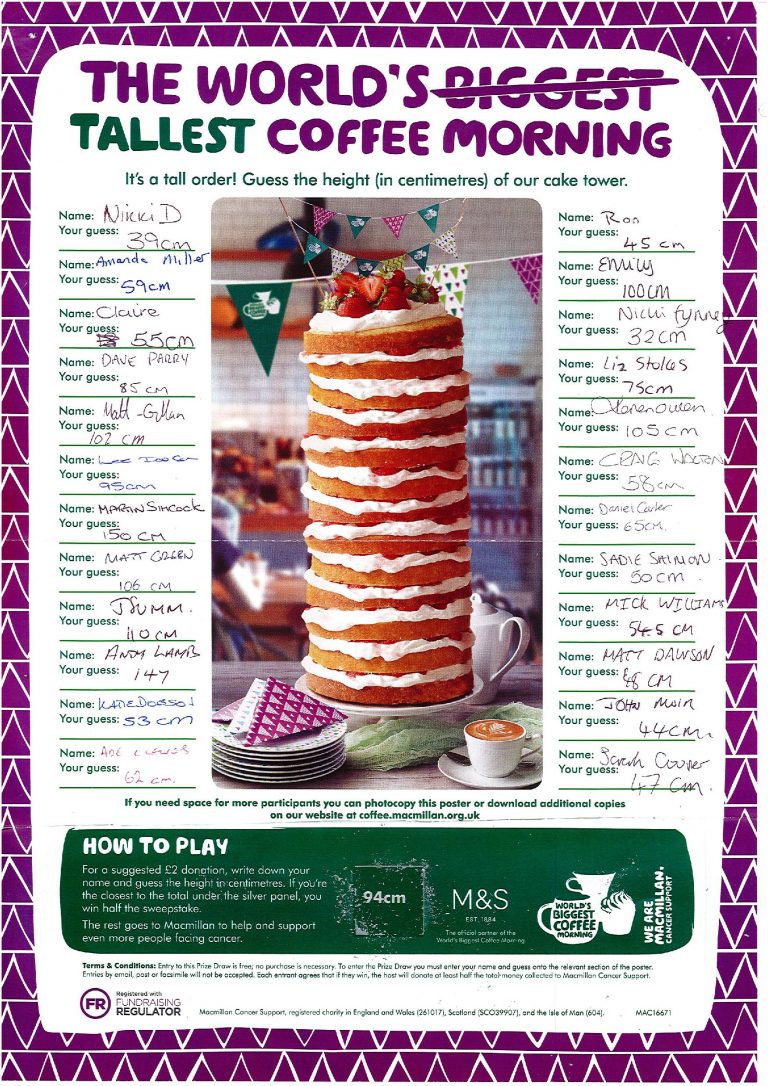 Macmillan Coffee Morning | Freshview Foods Ltd